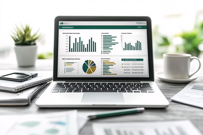 Free Download Financial Data Analysis on Laptop Screen