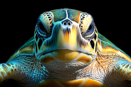 Free Download Close-up Portrait of a Sea Turtle Head with Detailed Scales