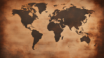 Free Download Vintage World Map Illustration on Textured Canvas