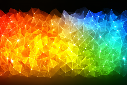 Free Download Abstract Rainbow Prism Background with Glowing Stars