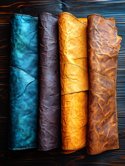 Free Download Colorful Rolled Leather Sheets Texture Background
