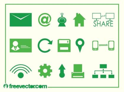 Tech Icon Set Free Vector