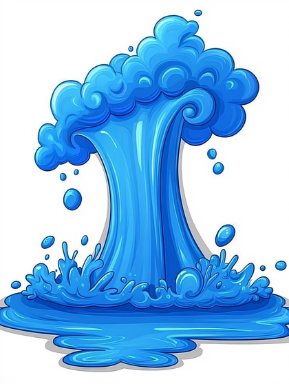Free Download Cartoon Water Splash with Splashes and Droplets