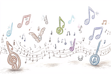 Free Download Colorful Music Notes Illustration for Background